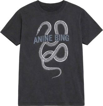 Anine Bing Femme, Tops, Noir, Taille: 38 FR Lili Tee Snake