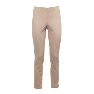 Le Tricot Perugia Baumwollhose mit elastischem Bund - - Trousers - Damen - Beige - 2XL