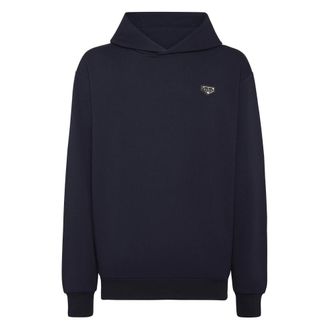 Philipp Plein Homme, Sweatshirts et sweats &agrave; capuche, Bleu, Taille: XL Hooded SweaT-shirt Iconic Plein