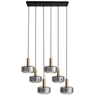 Lindby Lindby - neuwertig] Hängeleuchte Pendelleuchte Lampe Leuchte Hildur Rauchgrau Glas 6flg ø22cm B-Ware