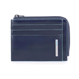 Piquadro Homme, Accessoires, Bleu, Taille: ONE Size Porte-monnaie zipp&eacute; avec porte-cartes de cr&eacute;di