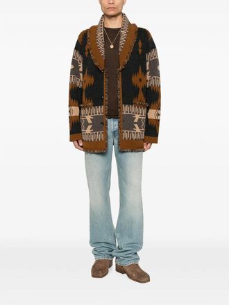 Alanui Jacquard Cashmere Cardigan - Brown