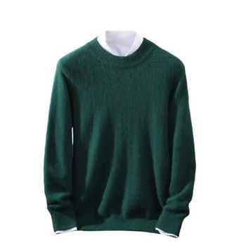 Generic Pull tricoté en laine mélangée à col rond pour homme - Chaud et confortable - Décontracté - Automne et hiver, Dark En8, XXL