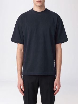 Jil Sander T-shirt coupe d&eacute;contract&eacute;e en coton avec logo contrastant