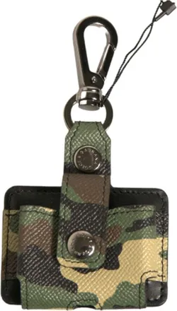 Dolce & Gabbana Mens Multicolor Camouflage Leather Metal Airpods Case Accessory