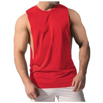 Generic Debardeur pour Hommes Casual D&eacute;Bardeur D&eacute;T&eacute; en Lin/Coton Chemises Respirantes Men Vest Tank Shirt Sport Compression Running Party Clubwear F&ecirc;Te
