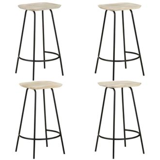 vidaXL Vidaxl - Tabourets de bar lot de 4 bois de manguier massif