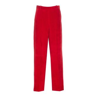 Circolo 1901 Rote Samthose Mit Rei&szlig;verschluss - - Trousers - Damen - Rot - XS