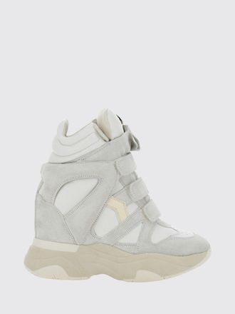 Isabel Marant Baskets montantes Balskee en cuir avec talon compens&eacute; et velcro