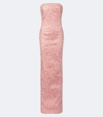 New Arrivals Robe longue bustier Nara &agrave; sequins