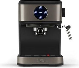 Black+Decker BXCO850E - Machine à café expresso 850W, 20 bars, 2 tasses, Fonction vapeur, Arrêt automatique, Quantité programmable, Système extra crème, Réservoir 