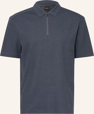 HUGO BOSS Jersey-Poloshirt Ribnylon blau