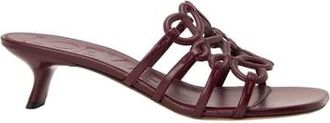 Loewe Mules Petal Anagram en cuir de veau souple