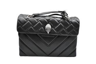 Kurt Geiger Hobo Bags - Quilted Black Handbag With Silver-Tone Clasp - Gr. unisize - in Schwarz - f&uuml;r Damen