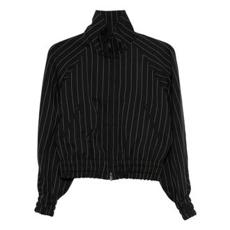 Yohji Yamamoto Homme, Vestes, Noir, Taille: XS Pinstripe Sport Uniform Blouson