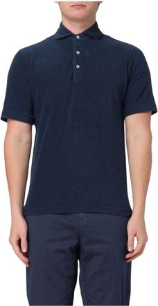 Doppiaa Homme, Tops, Bleu, Taille: XL Polo en Lin Manches Courtes