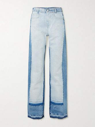 Stella McCartney Halbhohe Jeans Mit Weitem Bein In Distressed-optik - Blau