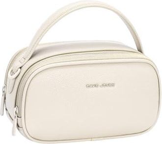 David Jones Paris - Mini sac &agrave; main Femme - Mini sac bandouli&egrave;re Similicuir - Pochette - Taille Mini - Double Compartiments - Classique chic Tendance Mode (ALMOND