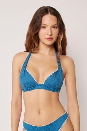 Calzedonia Triangel-bikinioberteil Mit Polsterung Sea Corals Blau