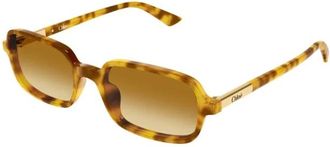 Chlo&eacute; Femme, Accessoires, Brun, Taille: 53 MM Lunettes de soleil rectangulaires