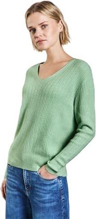 Street One A303041 Pull Douillet à col en V, Milky Green Mel, 38 Femme