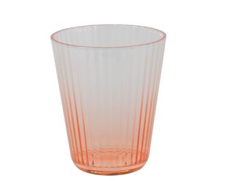 Decoris Trinkglas 10cm Kunststoff - Trinkbecher mit Rillen - Becher & Gl&auml;ser - Trinkgeschirr Wasserglas Saftglas Limonadenglas Cocktailglas - Geschirr f&uuml;r Fr&uuml;
