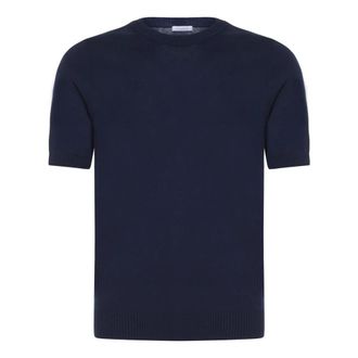 Malo Blauer Strickpullover mit kurzen &Auml;rmeln - - Knitwear - Herren - Blau - M