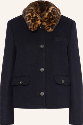 Claudie Pierlot Claudie Pierlot Blazer Mit Abnehmbarem Kunstfell-Kragen blau