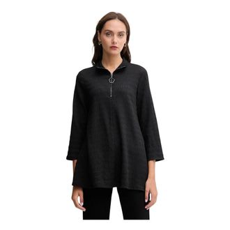 Joseph Ribkoff Haut d&eacute;contract&eacute; &agrave; fermeture &eacute;clair - Femme - Blouses et Chemises - Noir - Taille: 36 FR