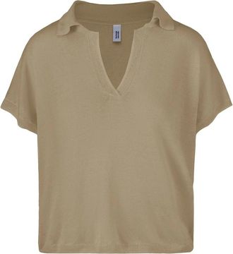 Bomboogie Femme, Pulls, Beige, Taille: 42 FR Linen Polo