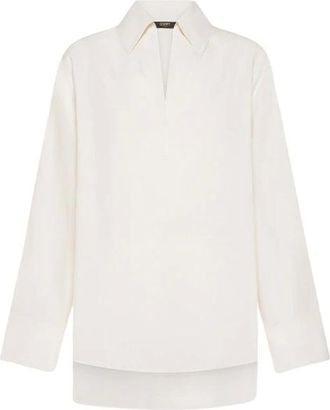 Seventy Femme, Blouses et Chemises, Blanc, Taille: 38 FR Chemisier Cr&ecirc;pe