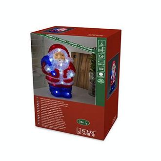 Konstsmide 6149-203 LED Acrylfigur Weihnachtsmann / f&uuml;r Au&szlig;en (IP44) / VDE gepr&uuml;ft / Batteriebetrieben: 3xAAA 1.5V (exkl.) / 24 kalt wei&szlig;e Dioden / transparentes