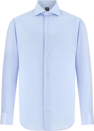Boggi Milano Homme, Chemises, Bleu, Taille: XS Chemise en coton ray&eacute; coupe slim
