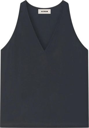 &Aacute;eron Femme, Tops, Noir, Taille: 38 FR REA V-neck Satin Top