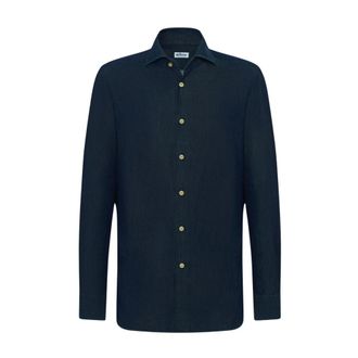 Kiton Denim Hemd mit Handgeschnitzten Kn&ouml;pfen - - Shirts - Herren - Blau - L