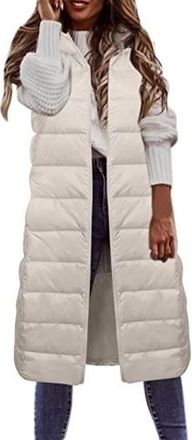 Generic Manteau long dhiver pour femme - Manteau mi-long en duvet - Manches longues - Doublure en polaire - Parka chaude - Imperm&eacute;able - Respirant et r&eacute;glable