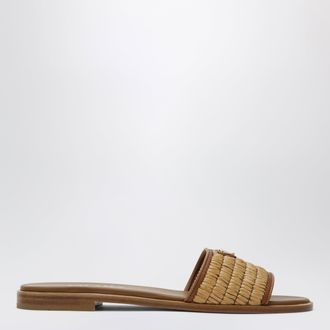 Prada Slider-Sandalen aus Leder mit Crochet-Details