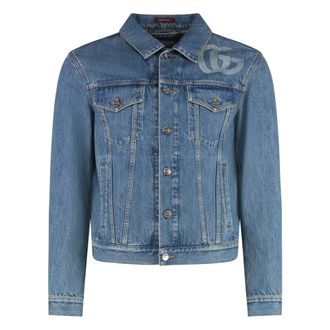 Gucci Stylische Denimjacke mit Sichtbaren N&auml;hten - - Jackets - Herren - Blau - L