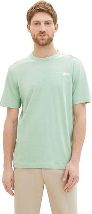 Tom Tailor Herren Basic T-Shirt mit kleinem Logo-Print, 23383 - Paradise Mint, S
