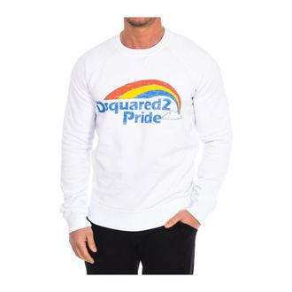 Dsquared2 Lang&auml;rmeliges Sweatshirt mit Rundhalsausschnitt - - Sweatshirts & Hoodies - Herren - Wei&szlig; - M
