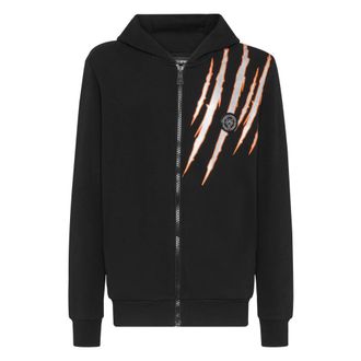 Plein Sport Homme, Sweatshirts et sweats &agrave; capuche, Noir, Taille: L Veste Sweat &agrave; Capuche Scratch