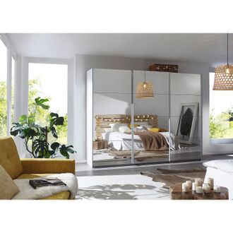 Rauch Orange home24 Schwebetürenschrank I 271cm Weiß/Alpinweiß Premium 3 Spiegeltüren