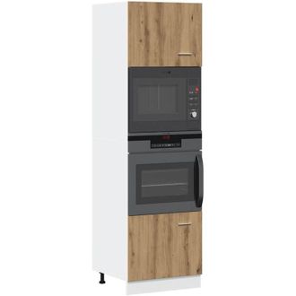 vidaXL Vidaxl - Armoire &agrave; micro-ondes ch&ecirc;ne artisanal 60x57x207 cm