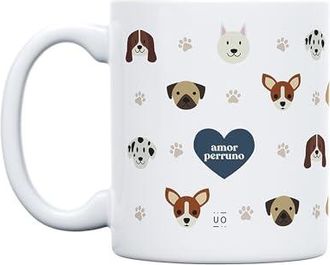 UO Tasse mit Aufschrift Love Dog, Geschenk f&uuml;r Freunde, originelles Weihnachtsgeschenk, Wichtelgeschenk, 350 ml, Keramik