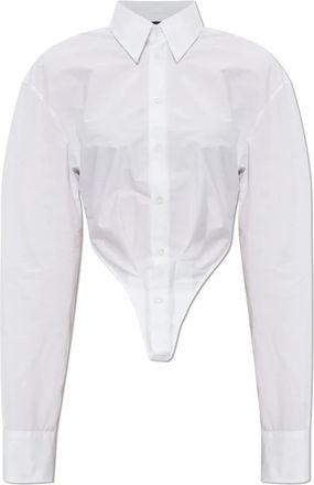 Dsquared2 Femme, Blouses et Chemises, Blanc, Taille: 34 FR Chemise asym&eacute;trique