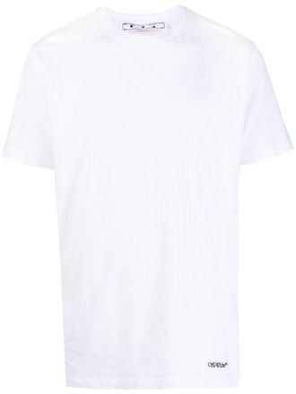 Off-white T-Shirt mit Logo-Stickerei - Wei&szlig;
