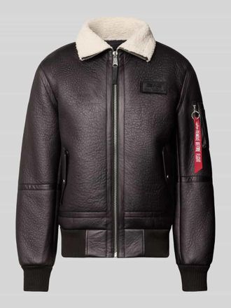 Alpha Industries Bomberjacke mit Label-Patch und Kentkragen