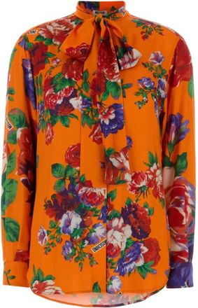 Moschino Femme, Blouses et Chemises, Multicolore, Taille: 34 FR Chemise en satin imprim&eacute;