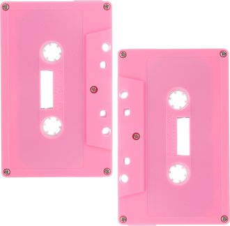 Cabilock 2 St&uuml;ck Retro Audiokassetten Leere Kassetten ohne Innenkern Pink Selbstgemacht Dekoration Musikparty Vintage Dekor
