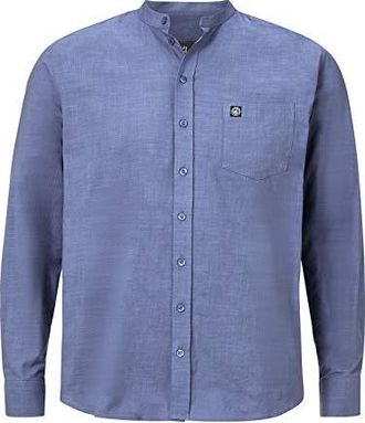 Jan Vanderstorm Homme Chemise À Col Montant Kallu Bleu, 7XL (XXXXXXXL) - 55/56